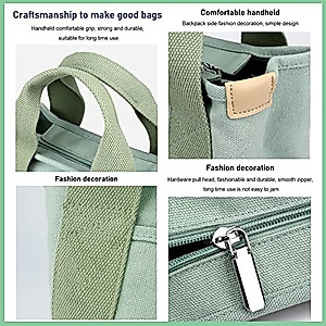 Misawa Shinichiro Bag, Calendarm Japanese Handmade Large Capacity Multi-pocket Handbag, Women's Tote Crossbody Canvas Bags (Green)