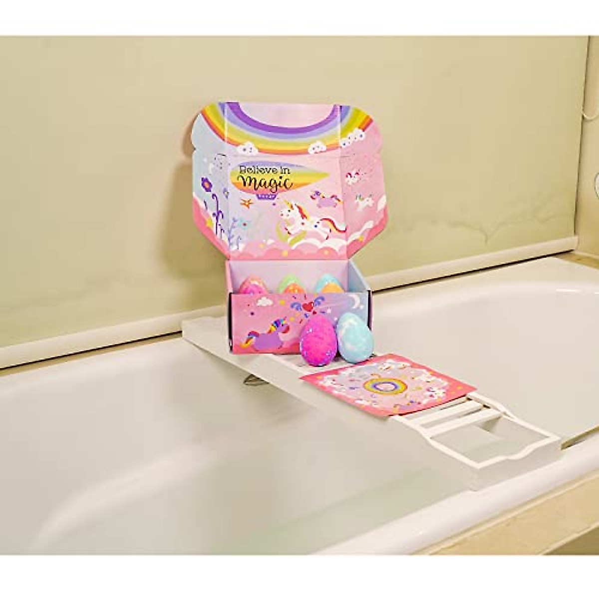 Easter Eggs Unicorn Bath Bombs for Kids Easter Eggs with Jewelry Inside - 9 Pack Easter Eggs Easter Gifts for Kids Natural and Organic Bath Bombs, Christmas Gifts for Kids, Stocking Stuffers