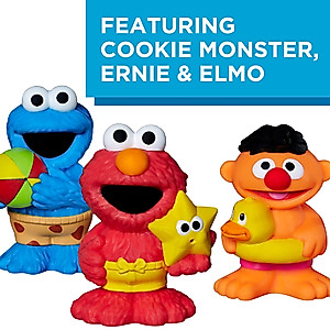 Sesame Street Bath Squirters, Bath Toys featuring Elmo, Cookie Monster and Ernie, Ages 12 Months - 4 Years Assortment (Amazon Exclusive)