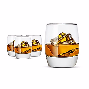 LUXU Premium Whiskey Rock Tasting Glasses (Set of 4),7 oz Lowball Bar Glasses,Old Fashioned Whisky Tumblers for Drinking Bourbon, Scotch Whisky,Cocktail,Cognac,Rum Vodka Liquor,Great Gifts for Women