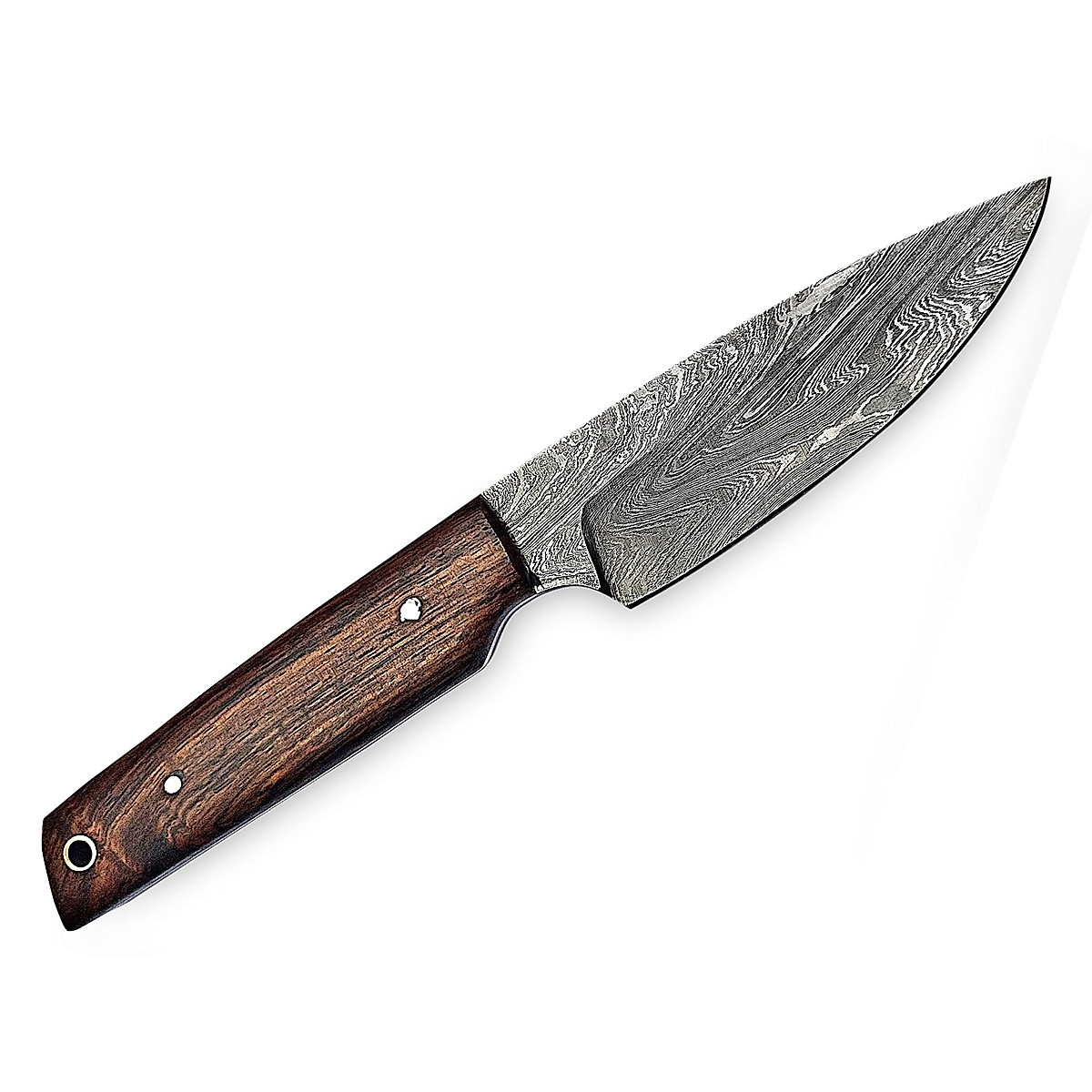 Handmade Full Tang Damascus Steel Fixed blade Knife, Hunting Knives Bushcraft knife- Skinning Knife-EDC With Rose Wood Handle and Real Leather Sheath