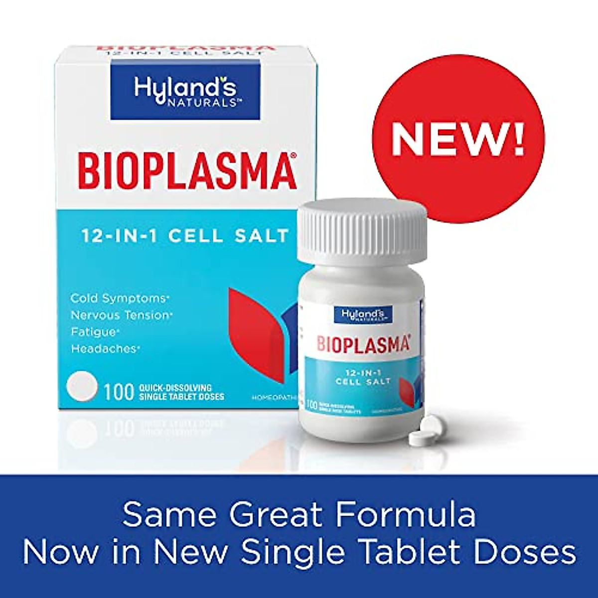 Hyland's Bioplasma Cell Salts Tablets (2 Pack) Naturals, Natural Combination of All 12 Cell Salts (100 Count) 2 Pack