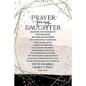 Dexsa Prayer for my Daughter Wood Plaque - Made in the USA - 6"x9" - Elegant Vertical Frame Wall & Tabletop Decoration | Easel & Hanging Hook | Dear Lord, You've blessed me with a daughter
