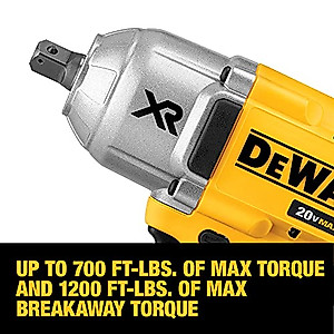 DEWALT 20V MAX* XR Cordless Impact Wrench Kit with Detent Anvil, 1/2-Inch (DCF899P2)