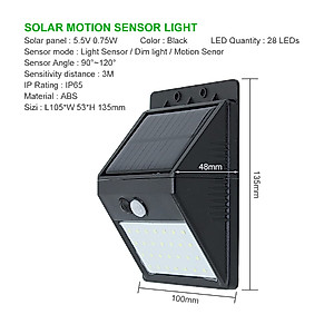 CHEVUE ZeZhen LED Light Bulbs 2pcs Outdoor 28 LED Solar Lamp Separable 3 Modes Waterproof PIR Motion Sensor Solar Wall Light for Home Garden Street Decoration LED Light Bulb