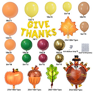 Wecepar 164pcs Fall Balloons Garland Arch Kit Thanksgiving Burnt Orange Coffee Brown Burgundy Gold Balloons for Fall Thanksgiving Little Pumpkin Autumn Harvest Birthday Baby Shower Party Decorations