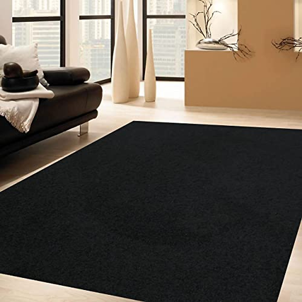 Bright House Solid Color Area Rug Black - 2' x 3'