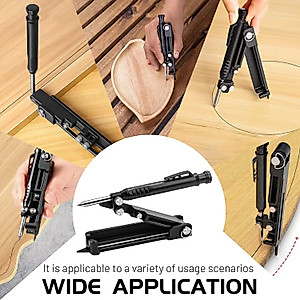 Multi-function Scribing Tool,Construction Pencil,Aluminum Alloy Scriber Marking Tool,DIY Woodworking Scriber Line Measuring Tool With 3 Color Refills
