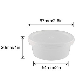 JCBIZ 24pcs Transparent PP Small Round Cup Clay Containers Slime Storage Plasticene Bowl with Lids for Snowflake Crystal Clay, Color Mud