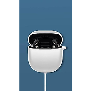 Soft Silicone Protective Case Cover for Bose QuietComfort Earbuds II 2022 , Protective Skin Sleeve with Carabiner (White)