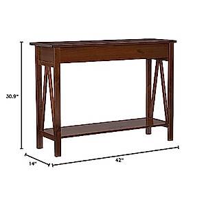 Linon Home Dcor Console Table, 42.01"w x 13.98"d x 30.71"h, Antique Tobacco