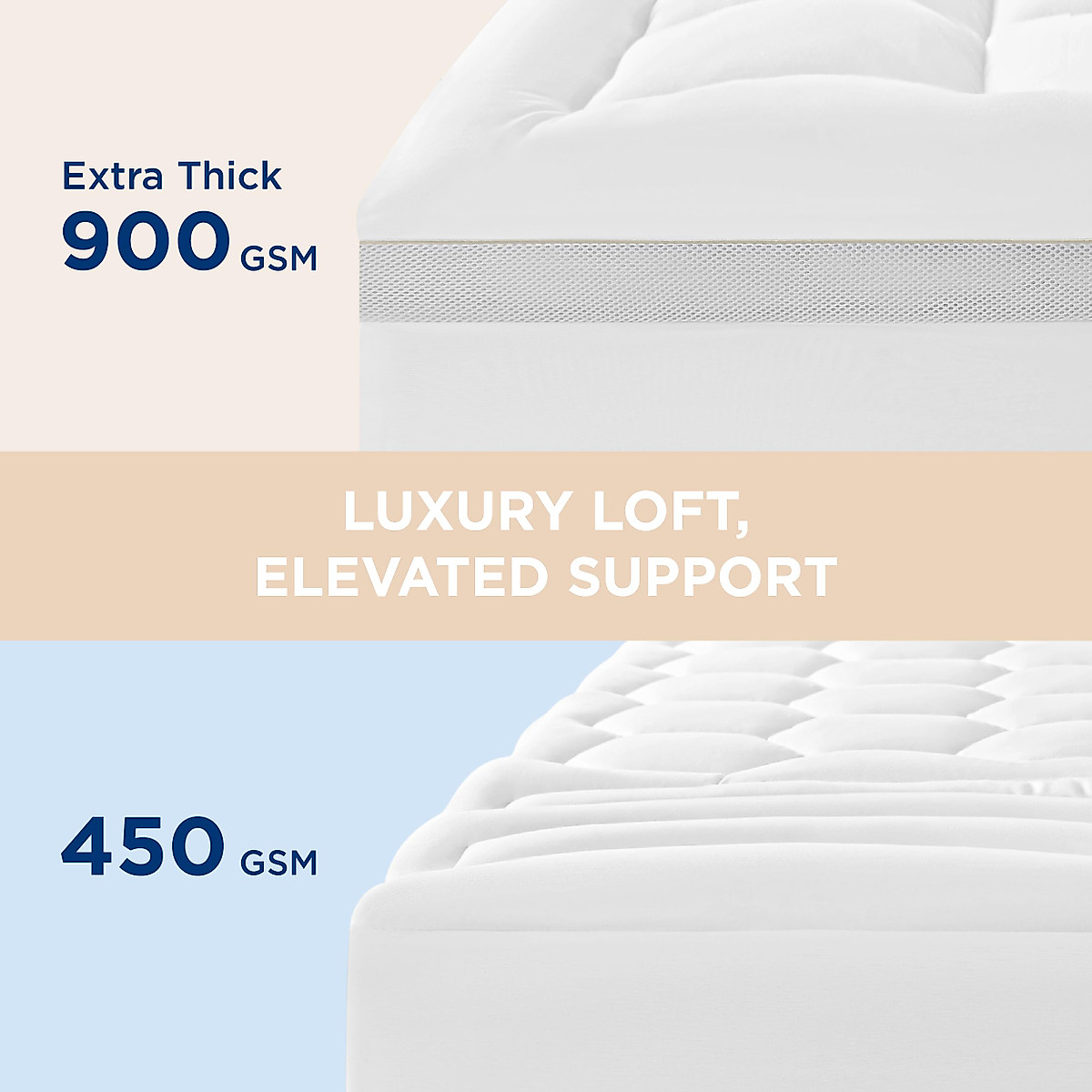 Bedsure Queen Mattress Topper - Soft Extra Thicker Mattress Pad, Quilted Fitted Mattress Topper with 8-21" Deep Pocket, Breathable Fluffy Pillow Top Padded, White (Extra Thicker), 60x80 Inches