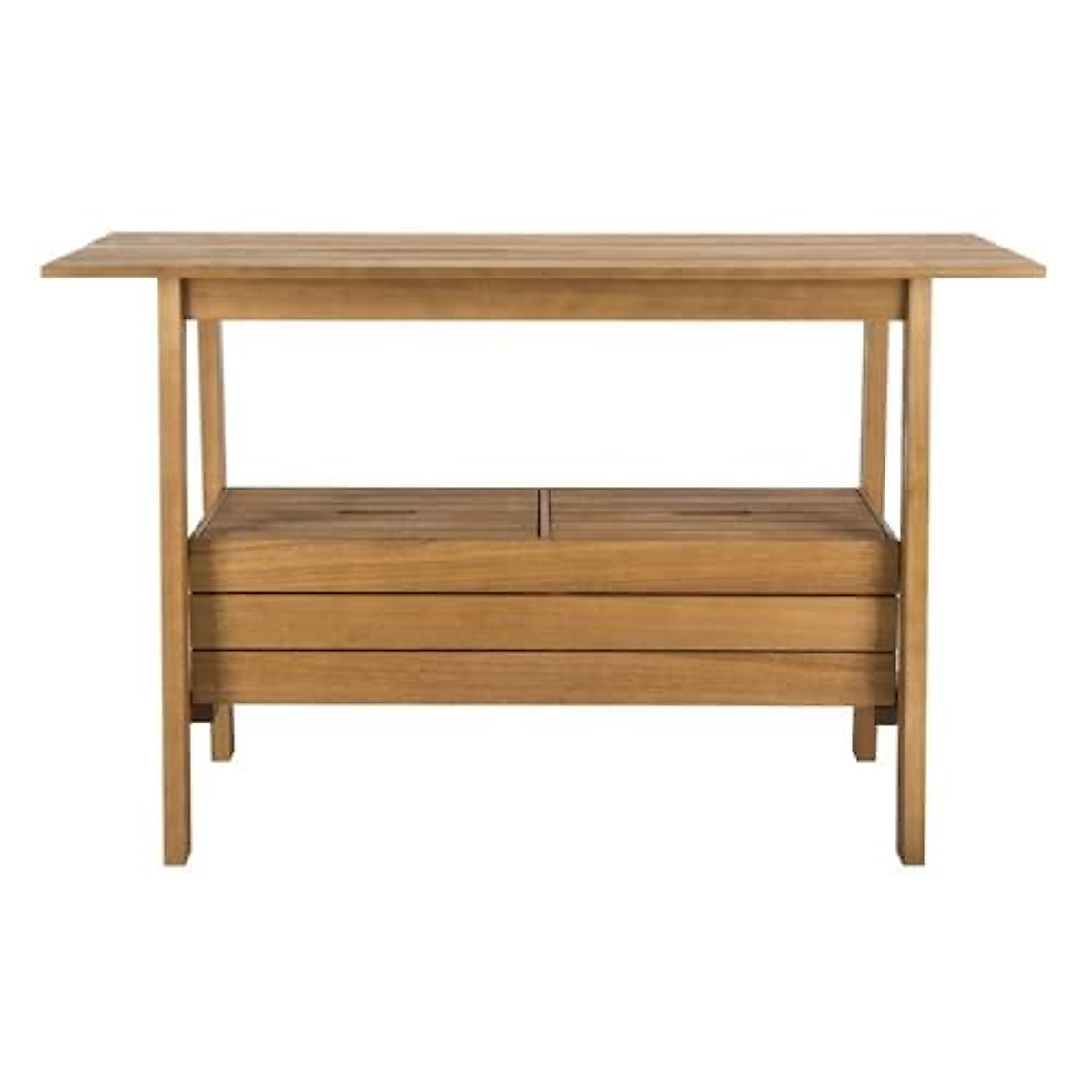 Safavieh PAT7035A-Outdoor Collection Bertie Teak Tea Trolley Bar Cart