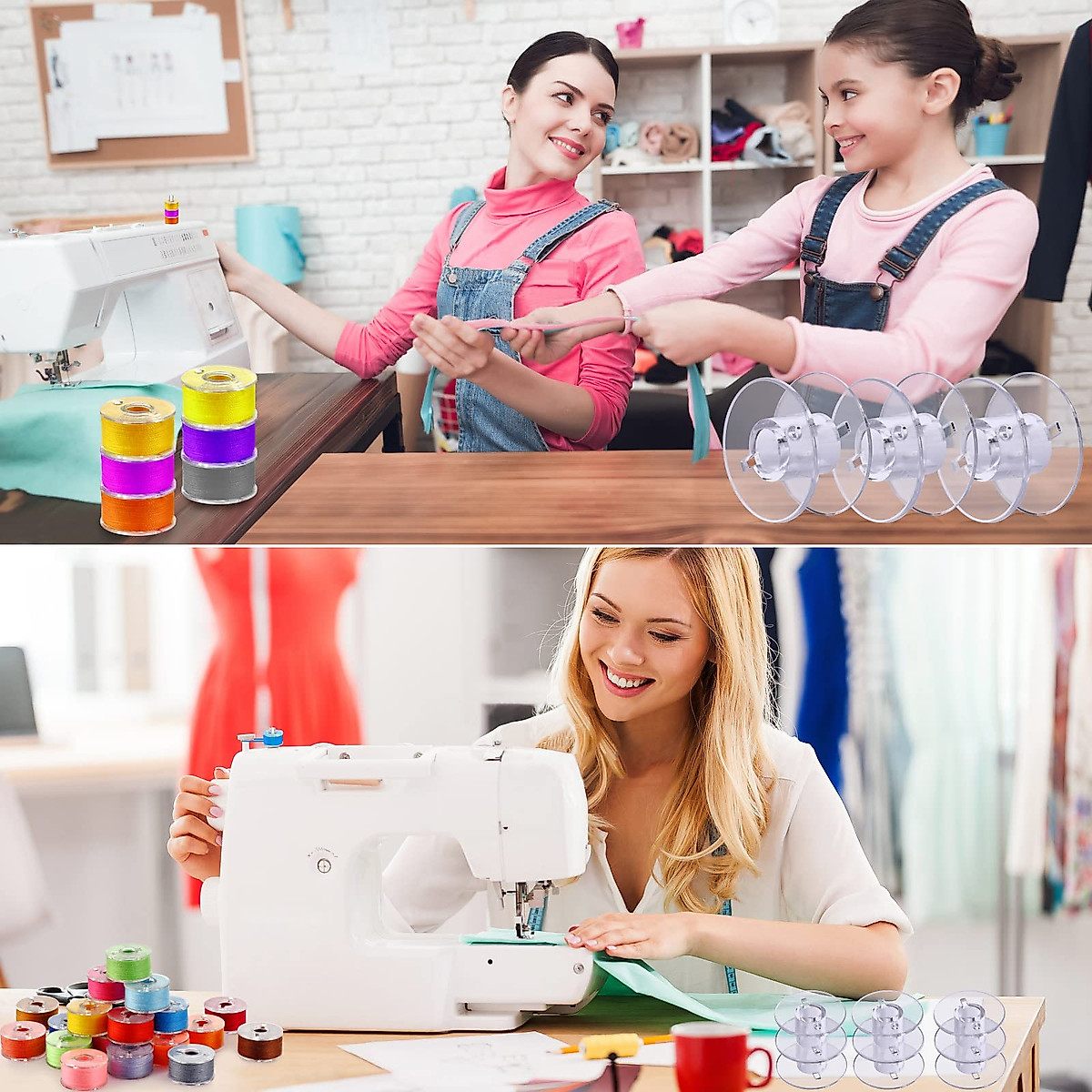 25 Pcs bobbins for Sewing Machine- Eoehro, Sa156 Bobbins, Bobbins Class 15, Sewing Accessories, Plastic Bobbin with Case(1 box)