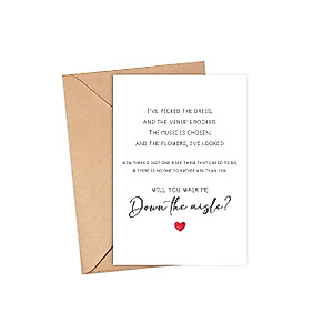 Will You Walk Me Down The Aisle - Proposal Note Card - No One I'd Rather Ask Poem - Gift From Bride 1