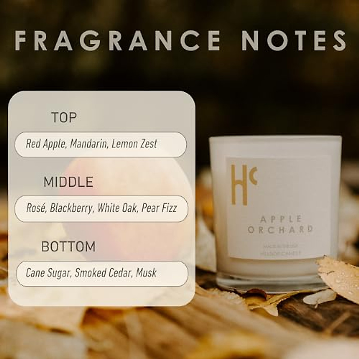 Hillside Candle Apple Orchard Scented Candles, Single Wick Soy Candles, Luxury Candles, Scented Candles for Home, Apple Candle (9 oz)