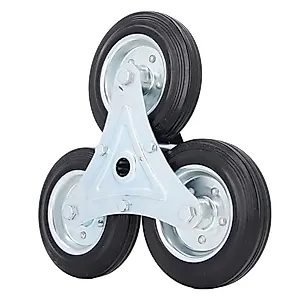 Fafeicy Stair Climbing Wheel, 6 Inch 300LBS Load Capacity Triangular Rubber Caster, Slip Resistant, Galvanized Iron Hub, Solid Tire for Stairs, Fafeicycpav6mgnh1