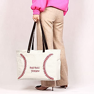 YHSHYZH Baseball Mom Bag for Women Baseball for You Print Bags Consuela Purse Baseball Boys Stuff Gear Tote Handbag Gifts for Baseball Lover Team Mom Coaches Adult (X-Large, white) … … …