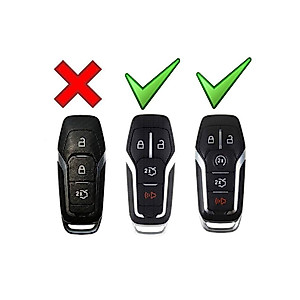 iJDMTOY Genuine Carbon Fiber Key Fob Protective Cover Case Compatible with Ford 4/5-Button Intelligent Access Key (Fusion Mustang Explorer MKZ MKX, etc)