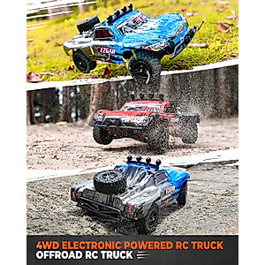 BEZGAR HS181 Hobby Grade 1:18 Scale Remote Control Trucks-4WD Top Speed 35 Km/h All Terrains Off Road Short Course Rc Truck,Waterproof RC Car with 2 Rechargeable Batteries for Kids and Adults