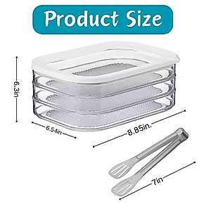 6Pcs Deli Meat Container for Fridge,Lunch Meat Container for Refrigerator with Food Serving Tongs Stackable Bacon Holder Cheese Keeper Turkey Deli Meat with Lid for Refrigerator