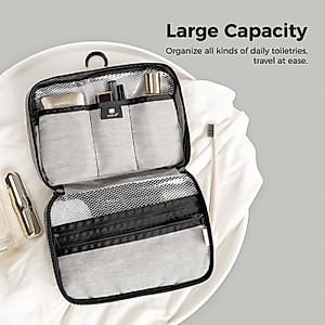 pack all Hanging Travel Toiletry Bag, Water Resistant Travel Bag, Portable Toiletry Shaver, Separation of Wet and Dry, for Women and Men (White)