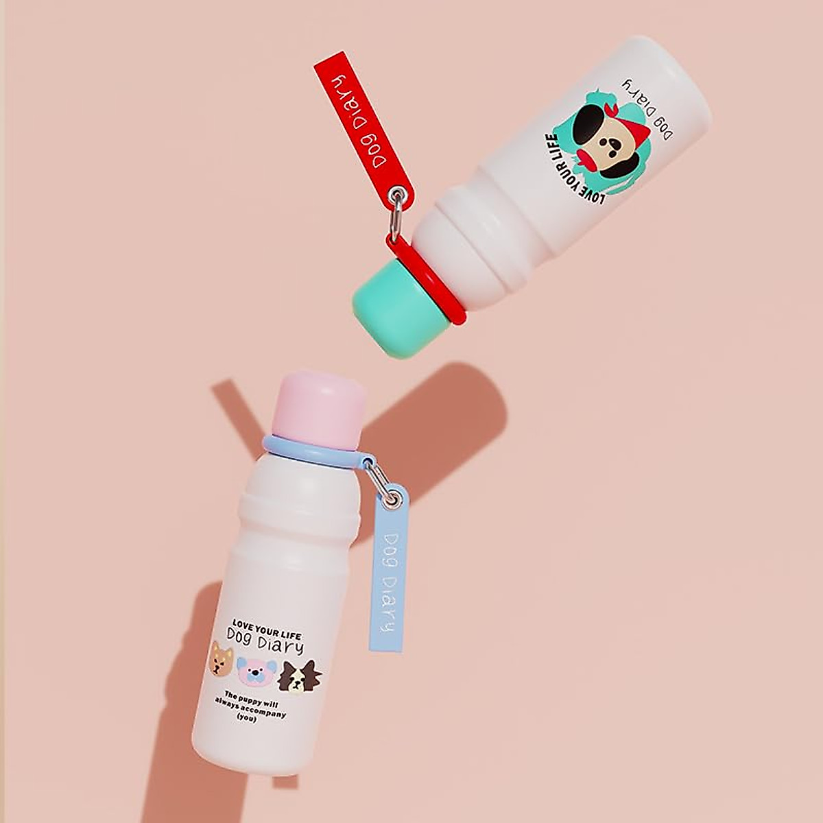 IRNATO Family Size Thermos Mug 316 Stainless Steel With Handle, Leak-proof, Can Be Freely Matched With Family Combinations, Cute Pet Logo, Easy To Carry, Full Of Flowers And Cute Pets12OZ,20OZ,40OZ