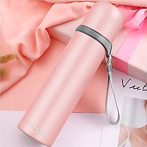 Thermos cup Coffee Thermos Bottle Coffee mugstainless steel cup Vacuum insulated cup Keep Drinks Hot or Cold (Pink, 22)