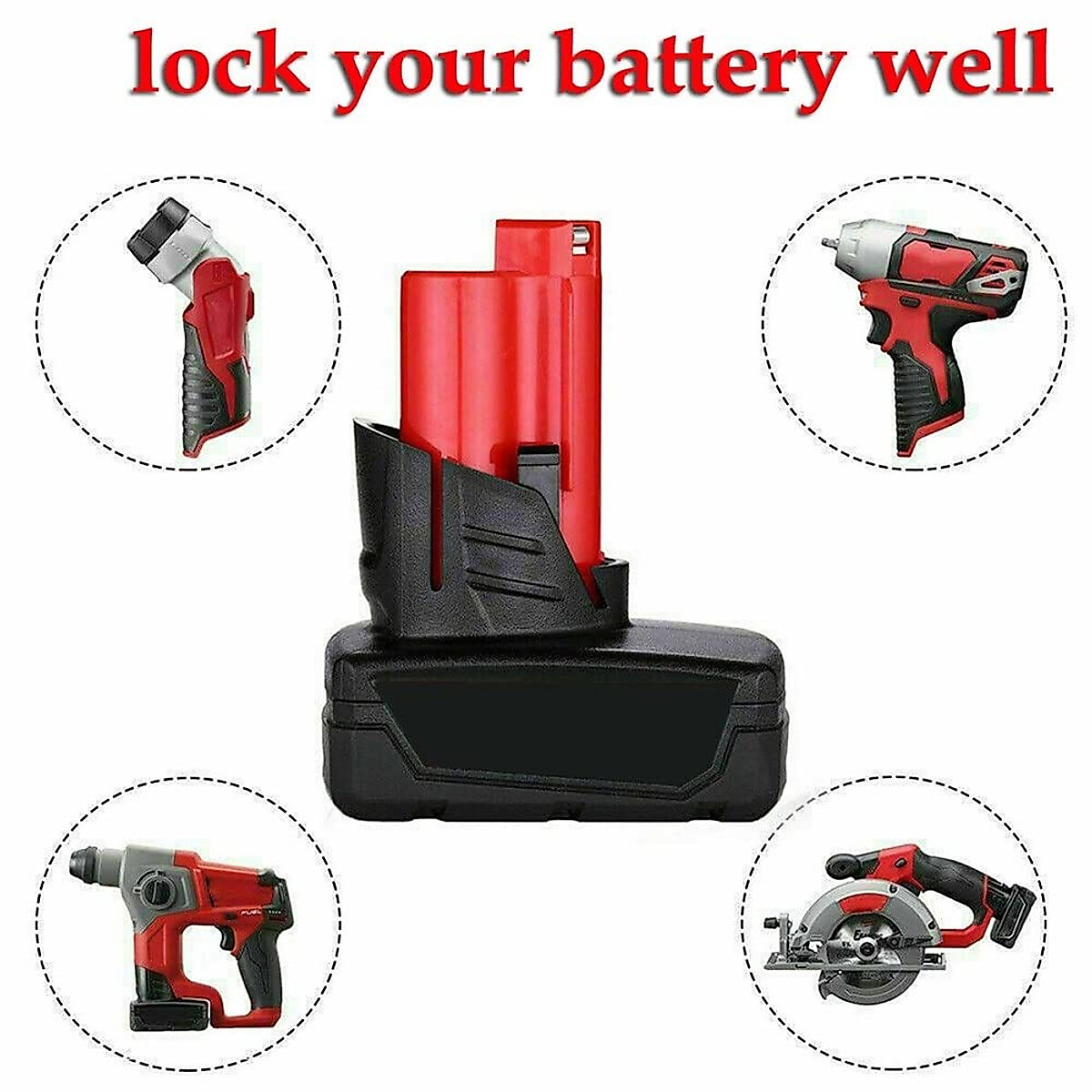 2pcs M12 Battery Plastic Case Box Top Shell Replacement for Milwaukee 12V 48-11-2411 M12 Li-ion Battery Shell Housing Cordless Tools