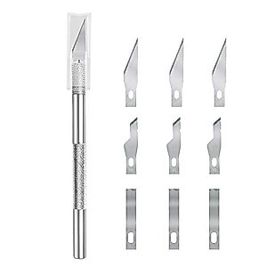Craft Knife, Premium Craft Hobby Utility Knife Set, Craft knife blades, Craft Knife Hobby Knife, 1 Pieces Craft Knife Hobby Knife with 10 Pieces Stainless Steel Blades Kit, Craft Knife for Art