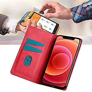 CyrGuard Phone Cover Wallet Folio Case for Oppo Reno 2, Premium PU Leather Slim Fit Cover for Reno 2, Good Design, Red