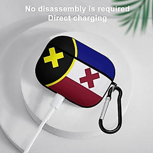 L'Manberg Dream SMP Team Flag Softshell Silicone Airpods Case Soft TPU Slim Case Funny Cartoon Shockproof Case Skin with Key Ring for Apple Airpods Pro