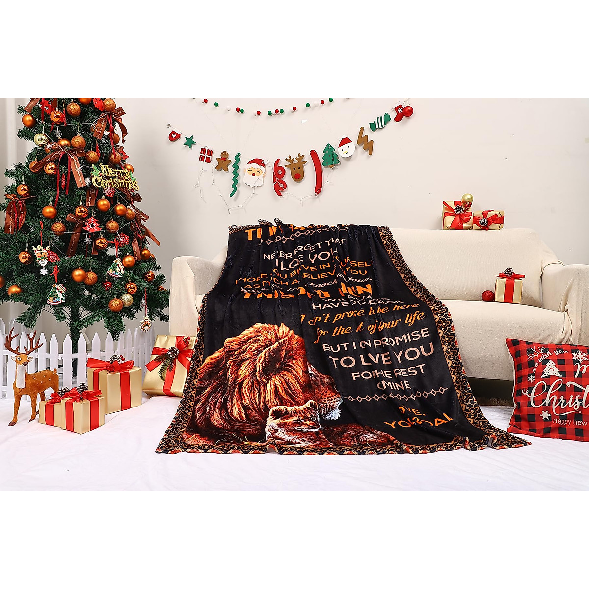 TURMTF to My Daughter Blanket, Daughter Gifts from Dad, Chrismas Day Birthday Gifts for Daughter, Daughter Lion Throw Blanket Graduation Encouragement Gifts(Lion, 50X60)