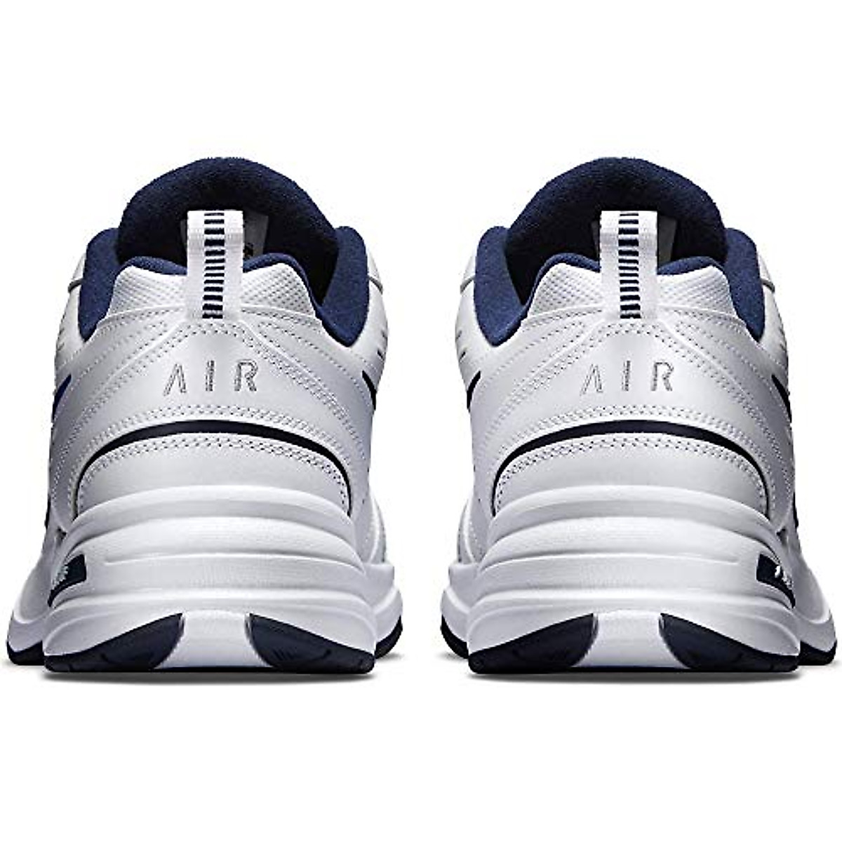 Nike Men's NIKE AIR MONARCH IV (4E) RUNNING SHOES -12; White / Metallic Silver-Midnight Navy