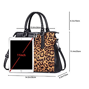 IBFUN Handbags for Women PU Leather Satchel Purse Ladies Shoulder Bags Top Handle Tote Black