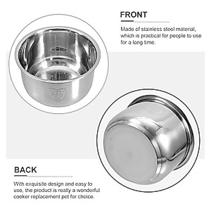 Anneome Rice Cooker Liner Universal Stainless Steel Silver