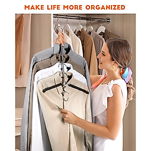 Space Saving Hangers for Clothes, HangerSapce Multi Layers Stainless Steel Shirt Hangers, 2 Pack Clothes Hangers Sapce Saving for Closet Organizers and Storage