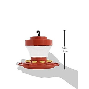 First Nature 993091-546 16 oz. Hummingbird Flower Feeder , Red