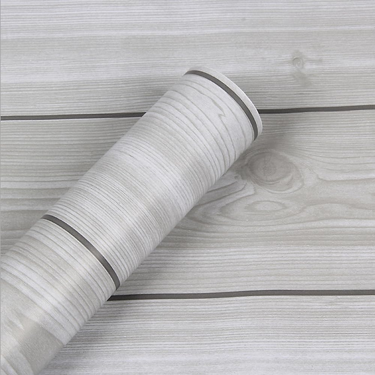 SimpleLife4U Grey Wood Grain Furniture Paper for Countertop Self-Adhesive Shelf Liner Door Sticker 17.7 Inch by 9.8 Feet