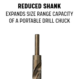 Drill America 17.00mm Cobalt Reduced Shank Drill Bit with 1/2" Shank, D/ACO Series