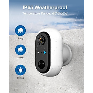 VENZ Outdoor Camera Wireless,1080P Battery Powered WiFi Cameras for Home Security,Magnetic Base,Siren Alarm, Night Vision,Motion Detection,2-Way TalkIP65 Waterproof,Cloud/SD Storage