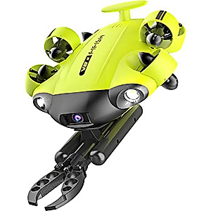 QYSEA FIFISH V6S Underwater Drone - Robotic Arm Claw + VR Box + 100M Cable + Spool + 64G SDcard + Industrial Case Bundle