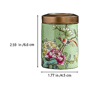 Cabilock Ceramic Tea Leaf Canister Airtight Tea Storage Jar Household Sealed Tea Storage Jar Food Storage Container for Loose Tea Coffee Bean Sugar Salt