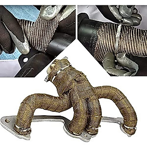 Arespark Titanium Exhaust Heat Wrap, 2 Roll 2'' x 50' Thermal Heat Tape with 24pcs Stainless Steel Cable Ties, Basalt Fiber Heat Shield Tape for Motorcycles Cars