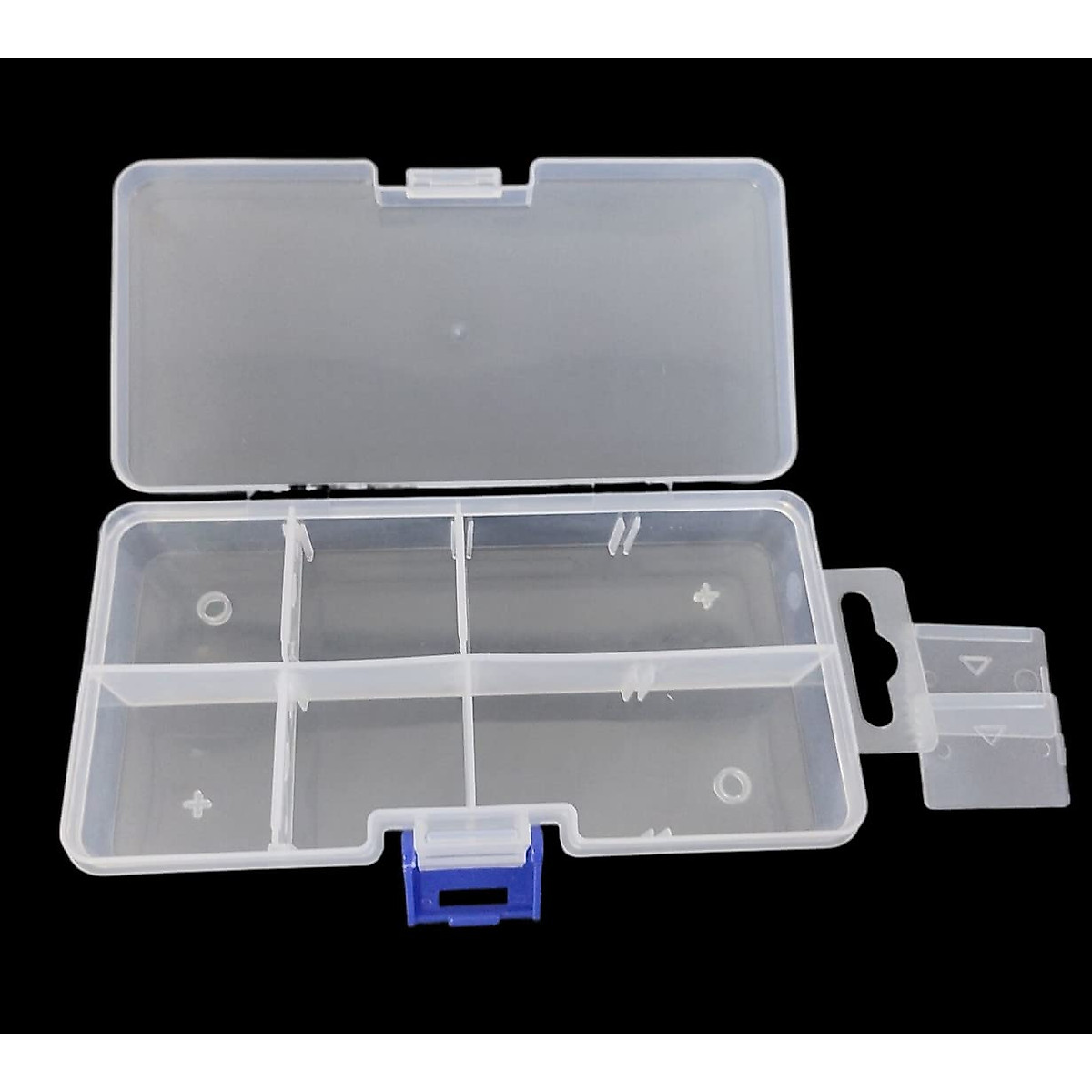 Clear Plastic Storage Box with Adjustable Dividers, Portable Transparent Beads Earring Jewelry Organizer Holder for Craft Nail Art Tackle Fishing Hooks Medicine Container Box, 8 Grids (3 Pack)