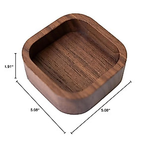 Hardwood Ring Tray | Tiny Wood Ring Holder | Black Walnut Square …