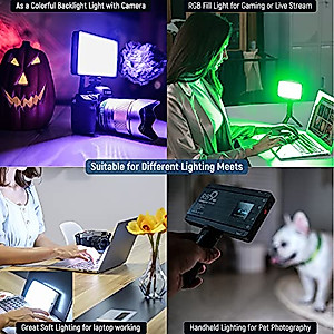 Weeylite RB9 RGB Camera Video Light, App Control 12W Rechargeable LED On Camera Light for RGB Photography Lighting, Portable LED Video Light Panel for DSLR Camcorder TikTok/Twitch Video Recording