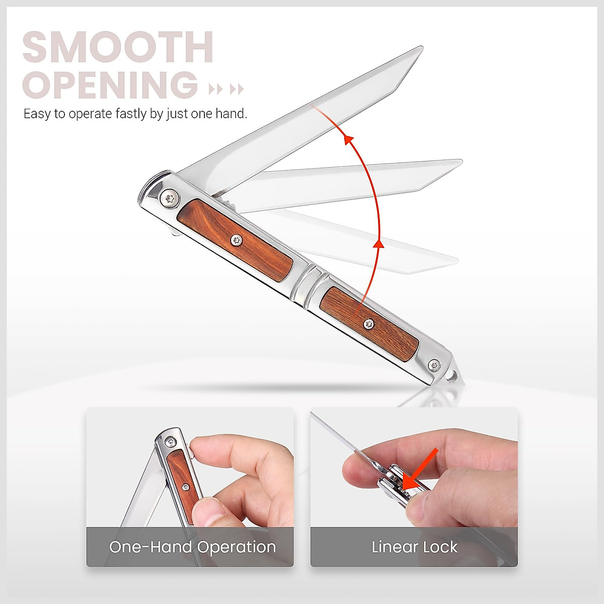 ITOKEY EDC Pocket Knife for Men, Tanto Folding Knife, Pocket Knives with Clip, Glass Breaker, Sheath, Slim Knife, Cool Keychian Knives for Outdoor Survival, Camping