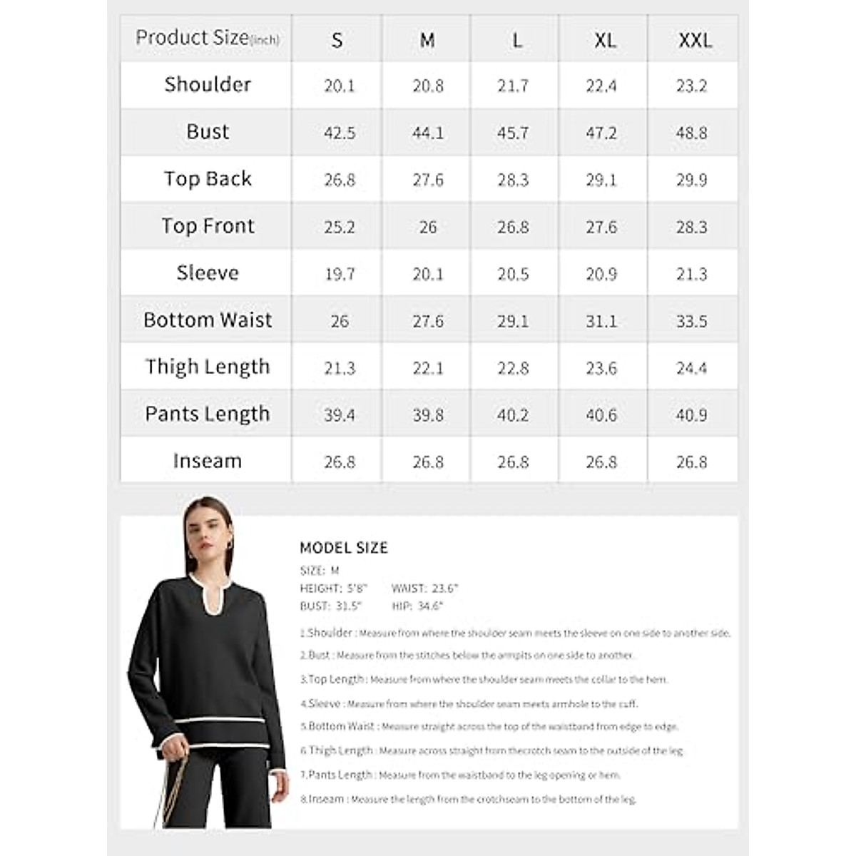 SuperPrity 2 Piece Sweater Sets for Women Winter Wide Leg Pants Knit Outfits Set Comfy Long Sleeve Lounge Wear Sweatsuit Set-L,Dark Green