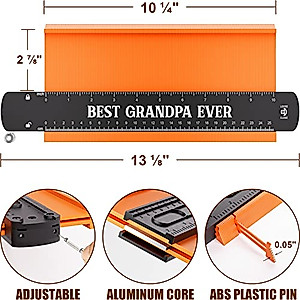 Best Gifts for Grandpa from Granddaughter Grandson Grandkids - 10'' Contour Gauge Profile with Lock Valentine Gifts Woodworking Gadget Tools - Funny Birthday Christmas Gift for Grandfather New Grandpa
